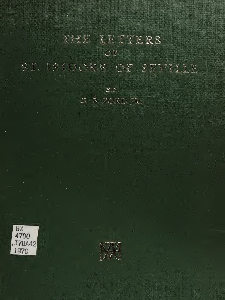 The Letters of St. Isidore of Seville PDF | PDF | Deacon | Altar