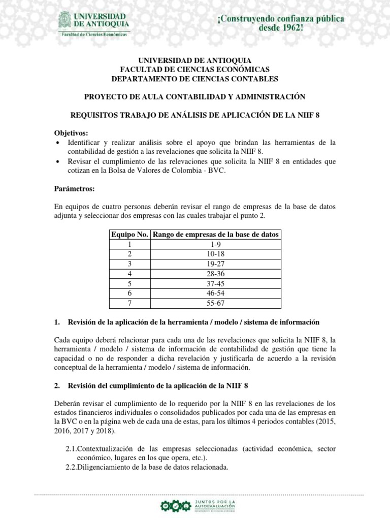 Trabajo NIIF 8 - 20192 | PDF | normas internacionales de INFORMACION ...