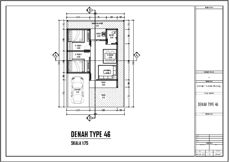 Denah Rumah Tipe 46 Minimalis | PDF