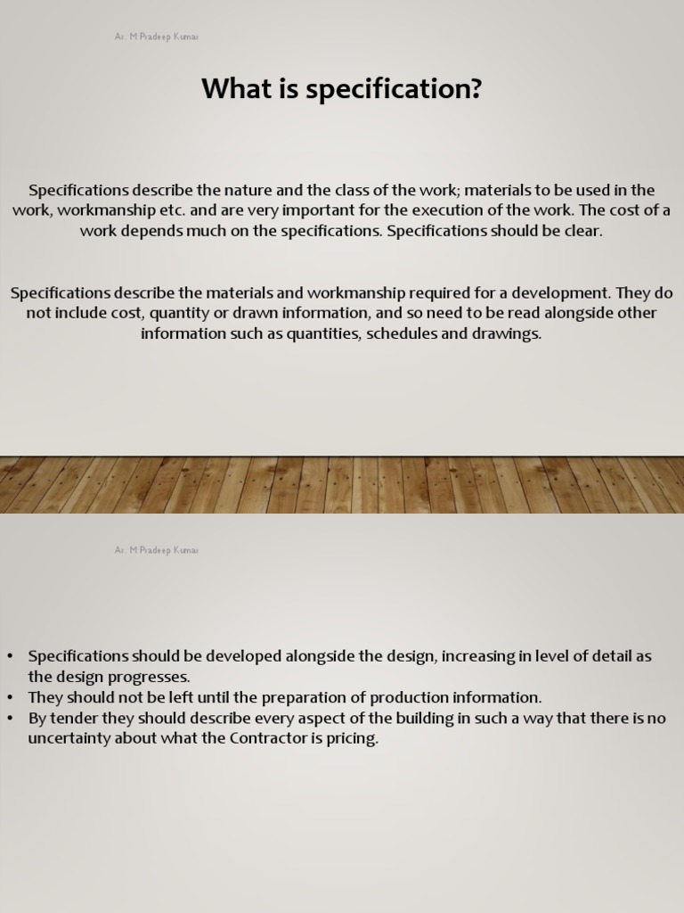 Specification Notes - 1 PDF | PDF | Specification (Technical Standard ...