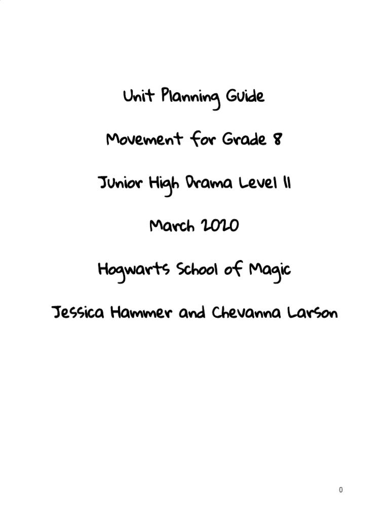 Drama Unit Plan - Grade 8 | PDF | Rubric (Academic) | Lesson Plan