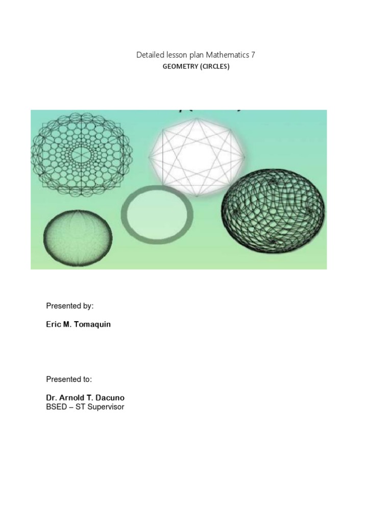 Detailed Lesson Plan Mathematics 7 | PDF | Circle | Angle