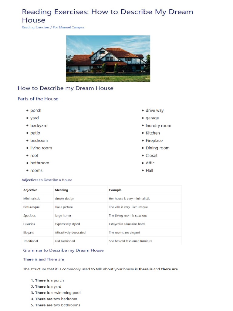 Writing Guide - My Dream House | PDF