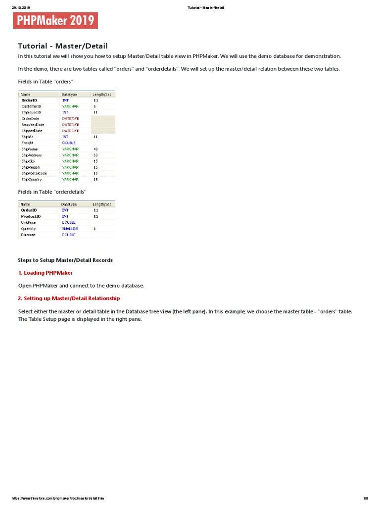 Tutorial - Master - Detail PDF | PDF | Php | Human–Computer Interaction