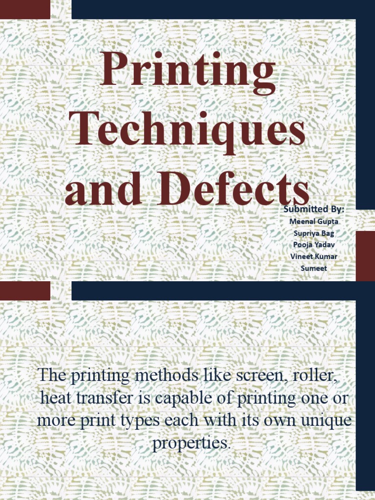 Printing Techniques and Printing Defects11 | PDF | Textiles | Dye