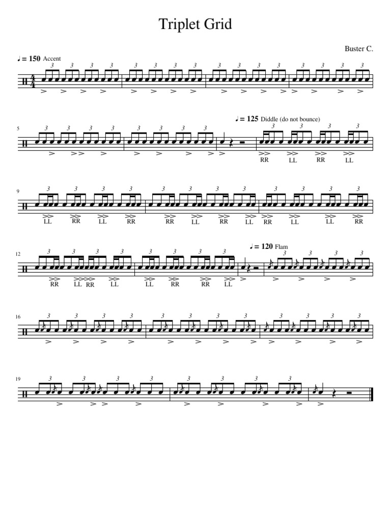 Triplet Grid | PDF | Drumming | Rhythm And Meter