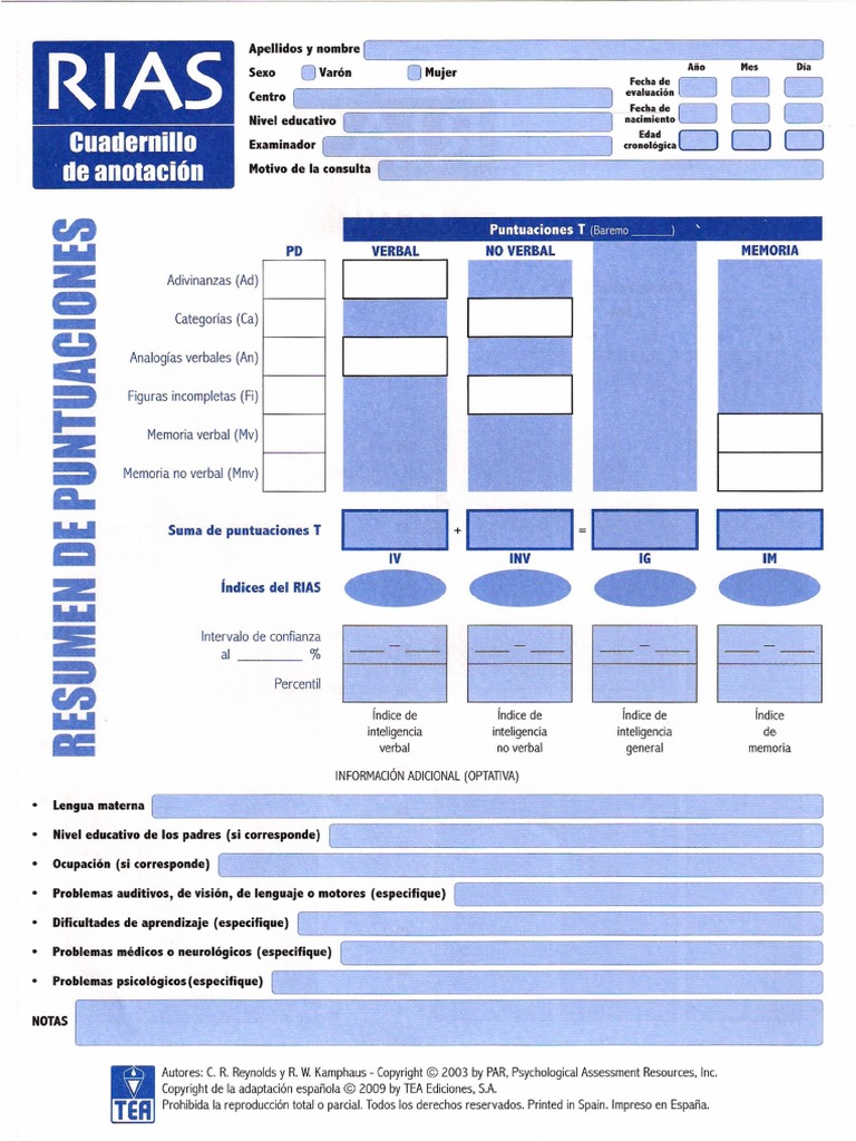 Hoja Resultados RIAS PDF | PDF | Naturaleza