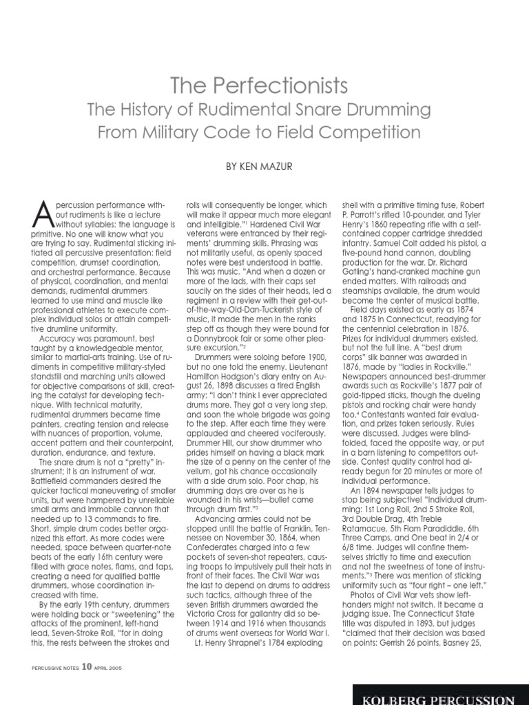 History of Snare Drumming | PDF | Drum Kit | Leisure