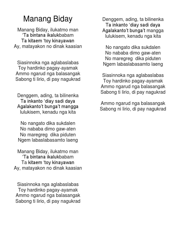 Manang Biday 1 | PDF