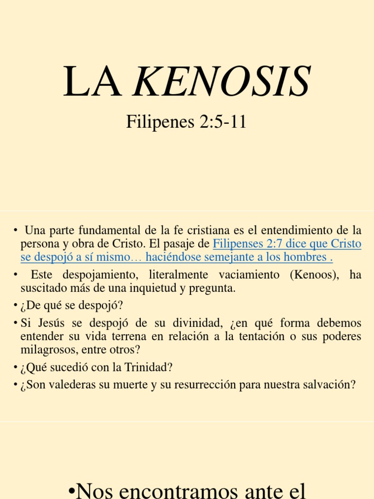 La Kenosis | PDF | Teología sistemática | Jesús