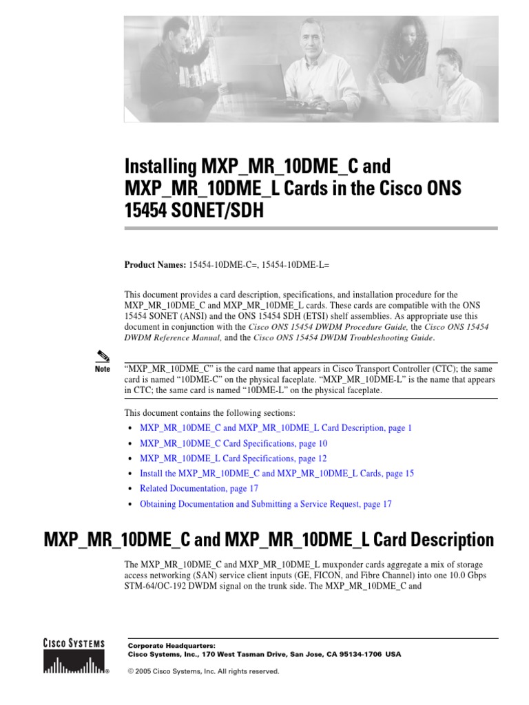 Cisco Cisco Ons 15454 m12 Multiservice Transport Platform MSTP Guia de ...