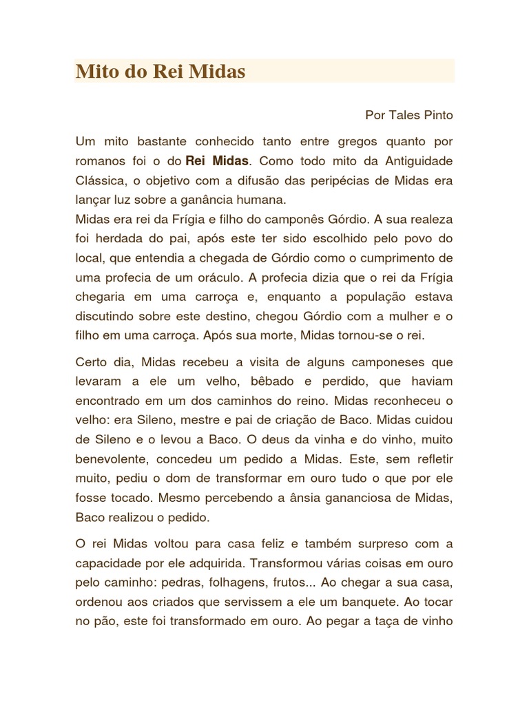 Mito Do Rei Midas | PDF