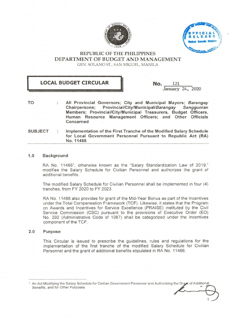 Local Budget Circular No 121 | PDF | Salary | Retirement