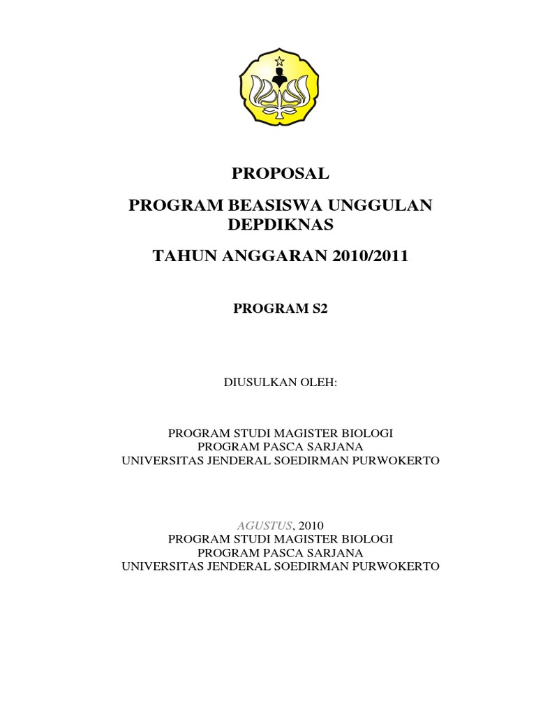 Proposal Beasiswa S2 Biologi UNSOED | PDF | Kesehatan Holistik