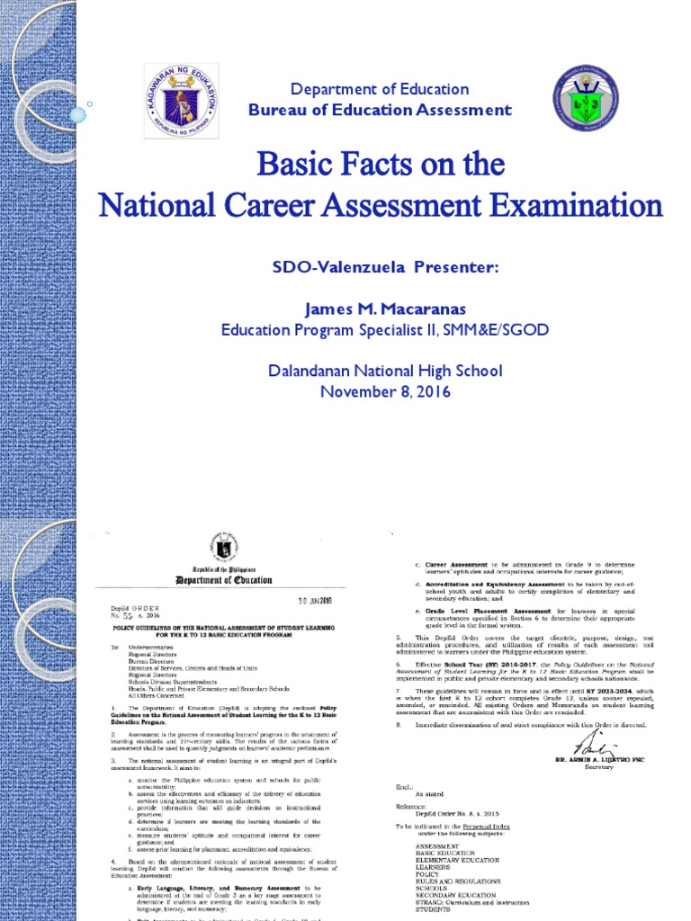 1 - 2016 NCAE Basic Facts | PDF | Science, Technology, Engineering, And ...