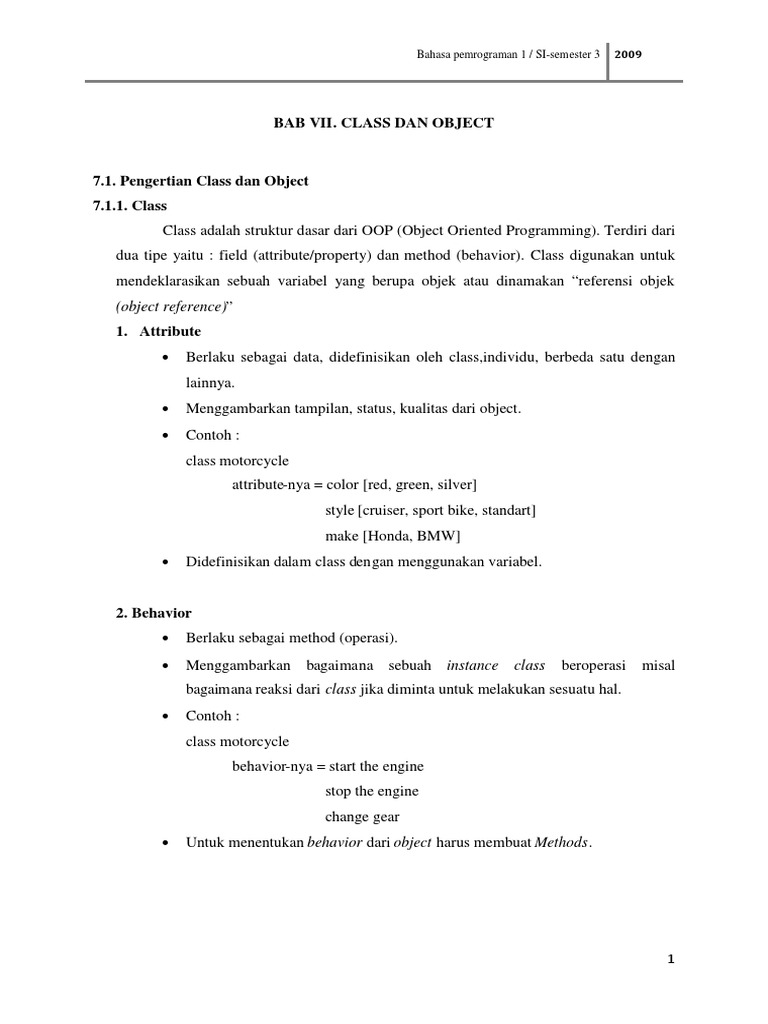 Belajar Class dan Object OOP | PDF