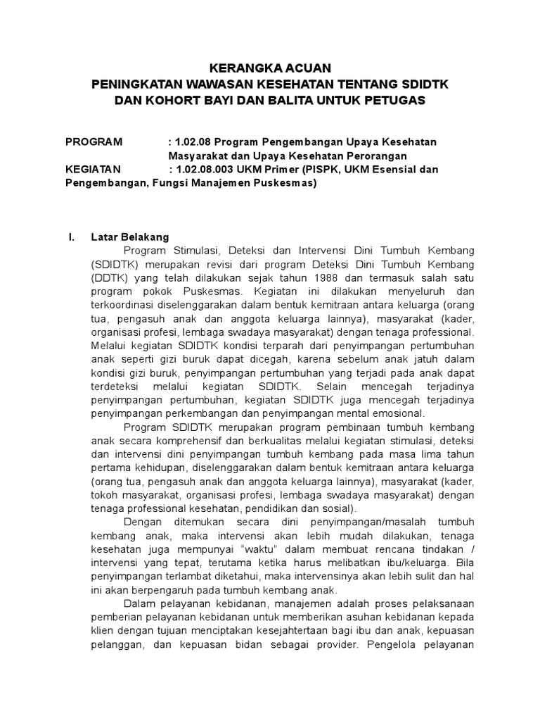 Kak Sdidtk 2019 | PDF | Pengembangan Diri