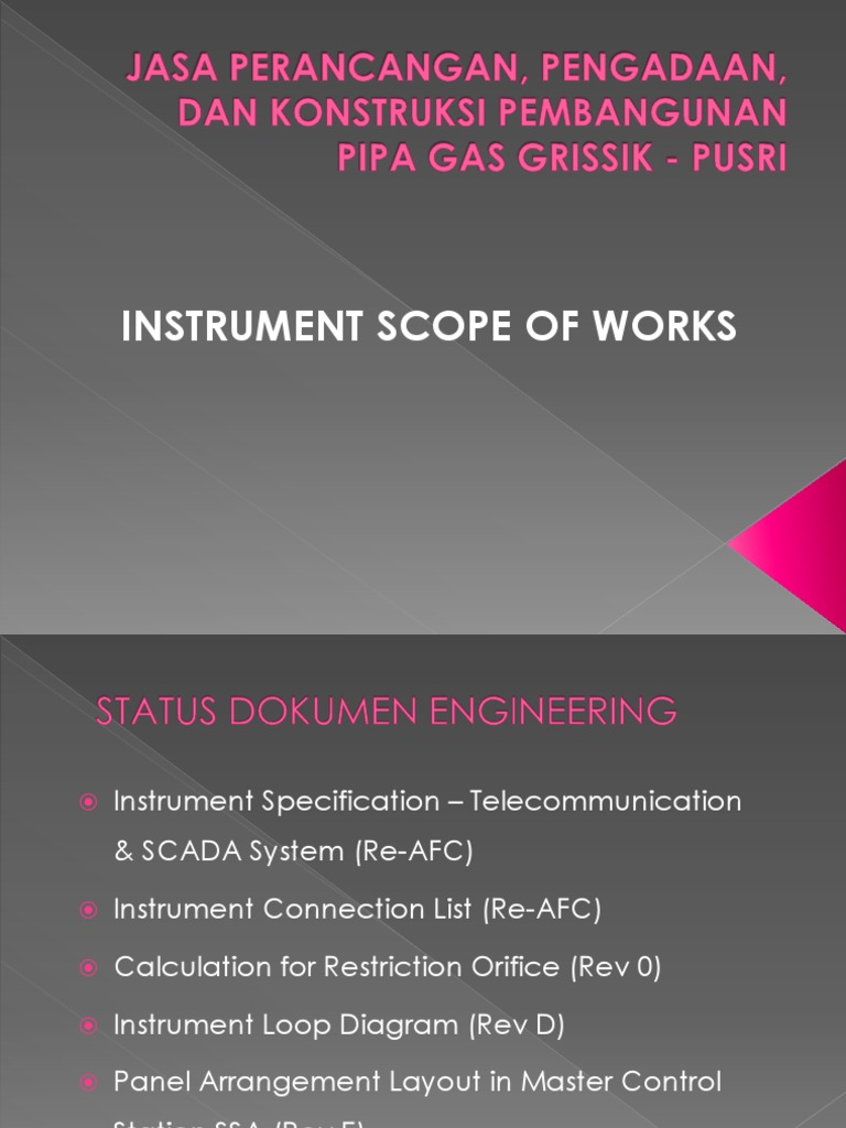 Instrument Scope of Work Presentation | PDF | Equipment | Manufactured ...