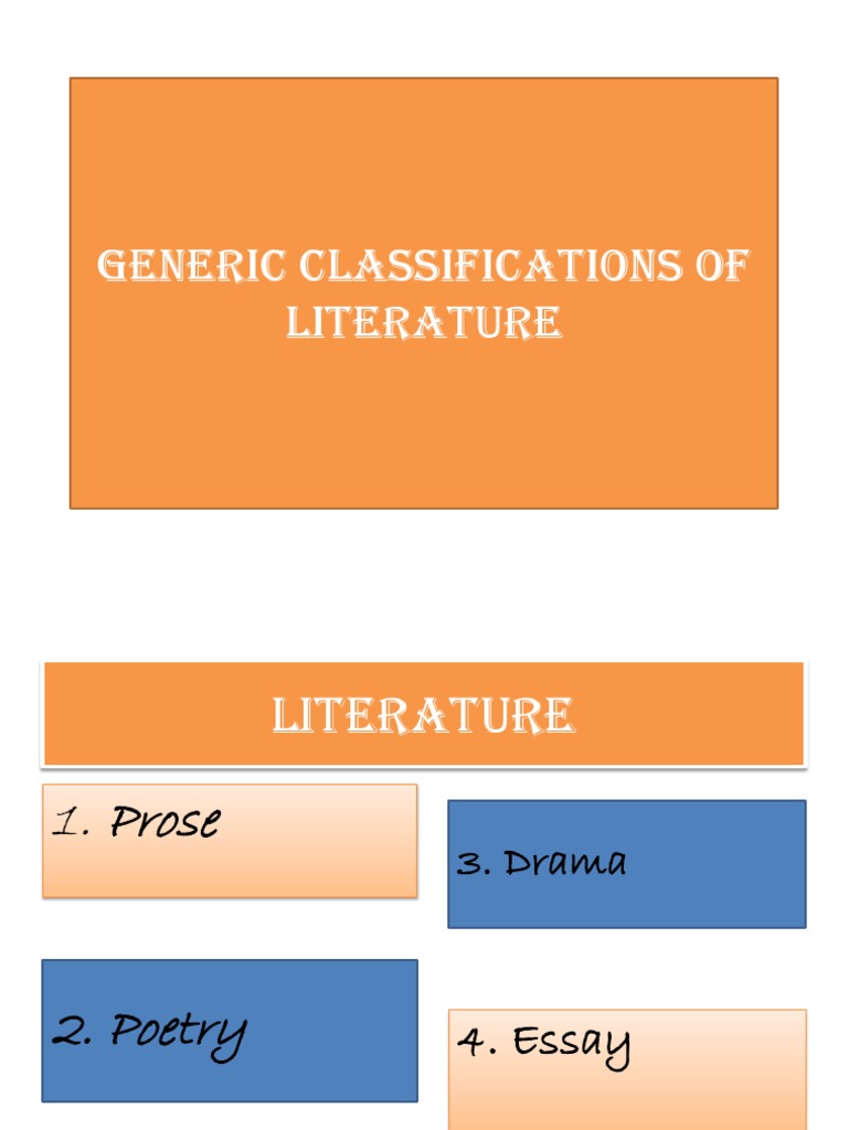 Generic Classifications of Literature | PDF | Poetry | Lyric Poetry