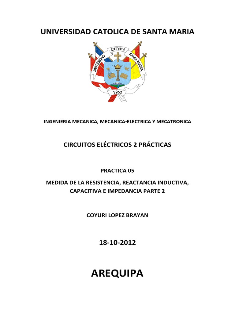 Practica 05 Circuitos Electricos Ii Pdf Impedancia Eléctrica