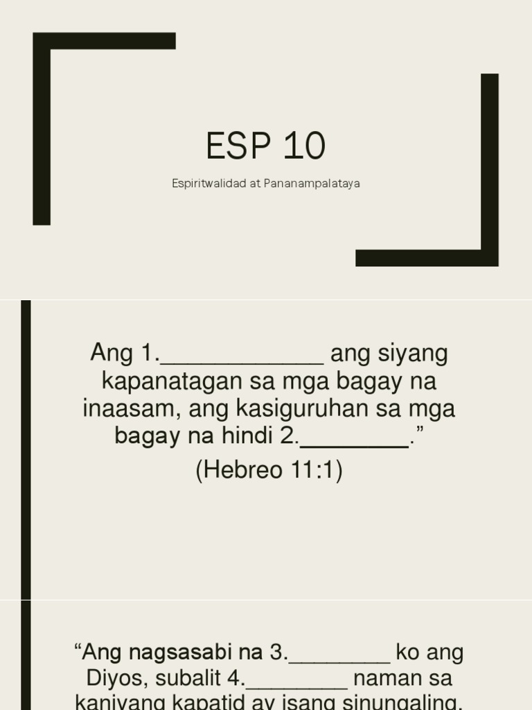 Esp 10q3 Quiz 1 | PDF