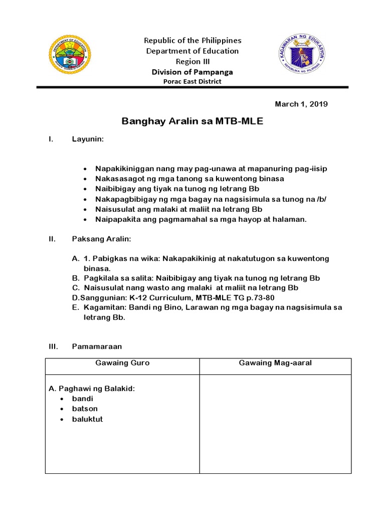 Lesson Plan MTB | PDF