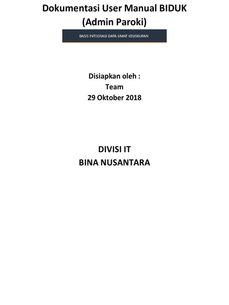 Panduan Aplikasi BIDUK untuk Admin Paroki | PDF | Komputer
