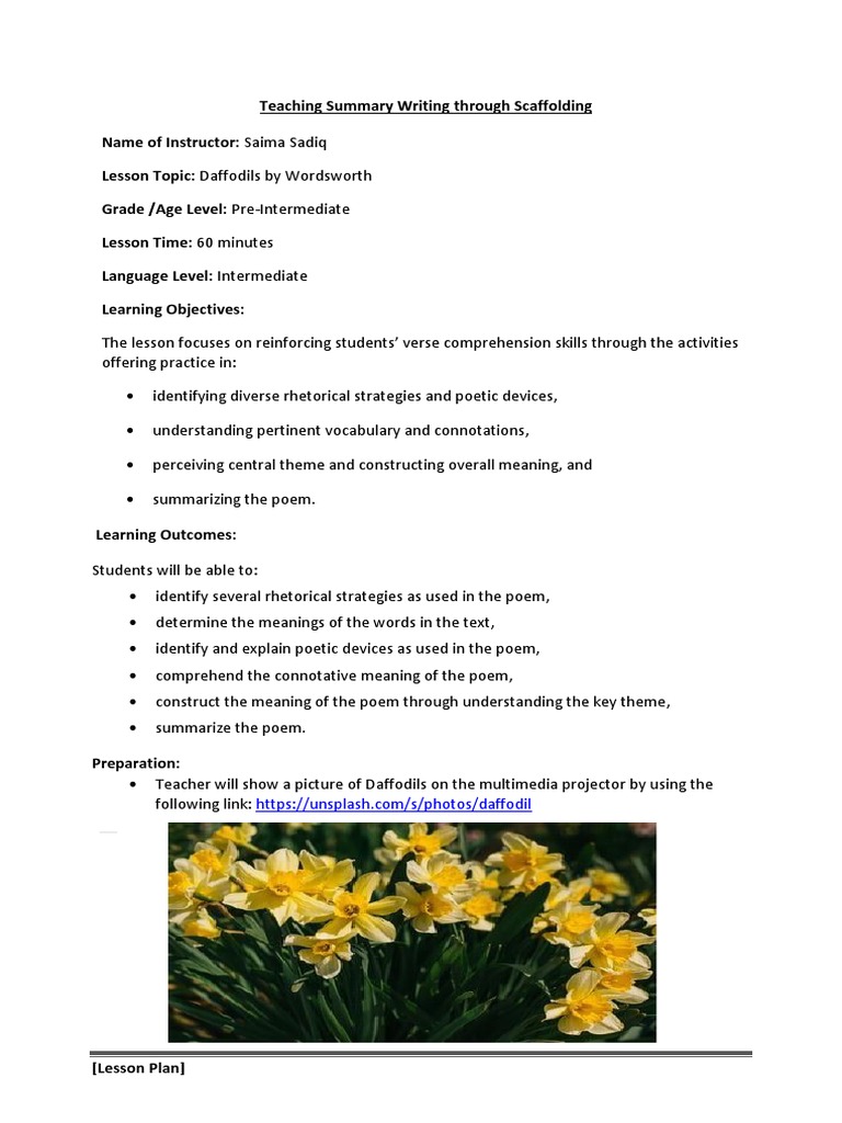 Teaching Summary Writing Through Scaffolding 2 2 | PDF | Lesson Plan ...