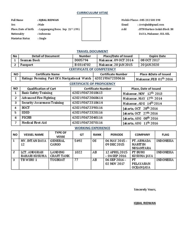 CV Iqbal | PDF | Business