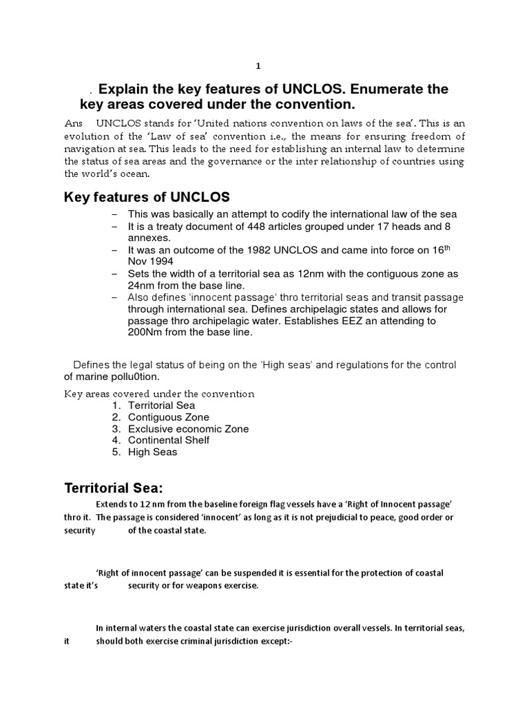 884 UNCLOS Class1 303 | Download Free PDF | Territorial Waters | United ...
