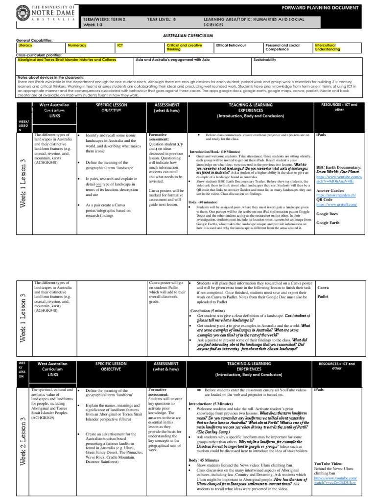 Alexandra Lessons | PDF | Educational Technology | Landscape