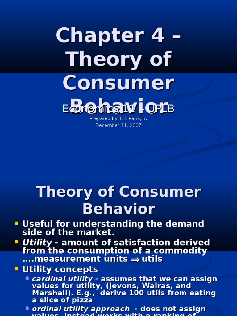 Chapter 4 - Theory of Consumer Behavior | PDF