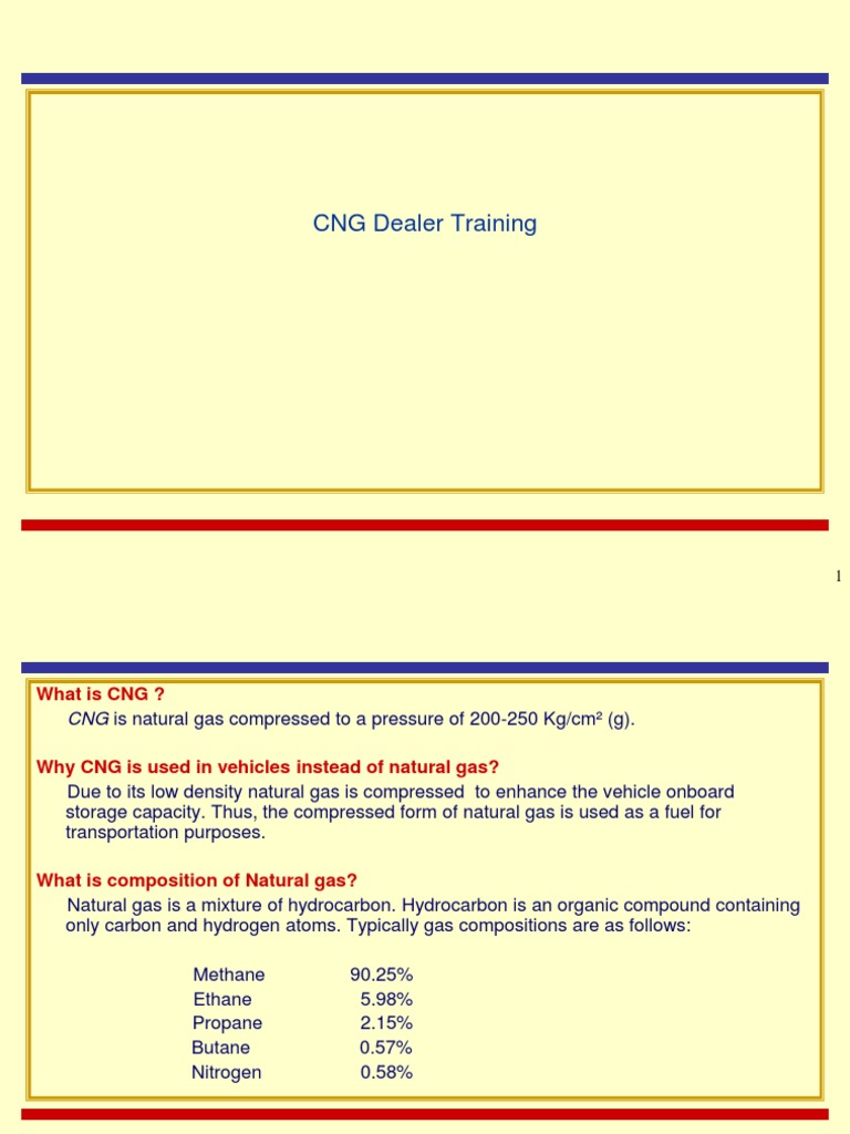 Dokumen - Tips - 1 CNG Dealer Training 2 What Is CNG CNG Is Natural Gas ...