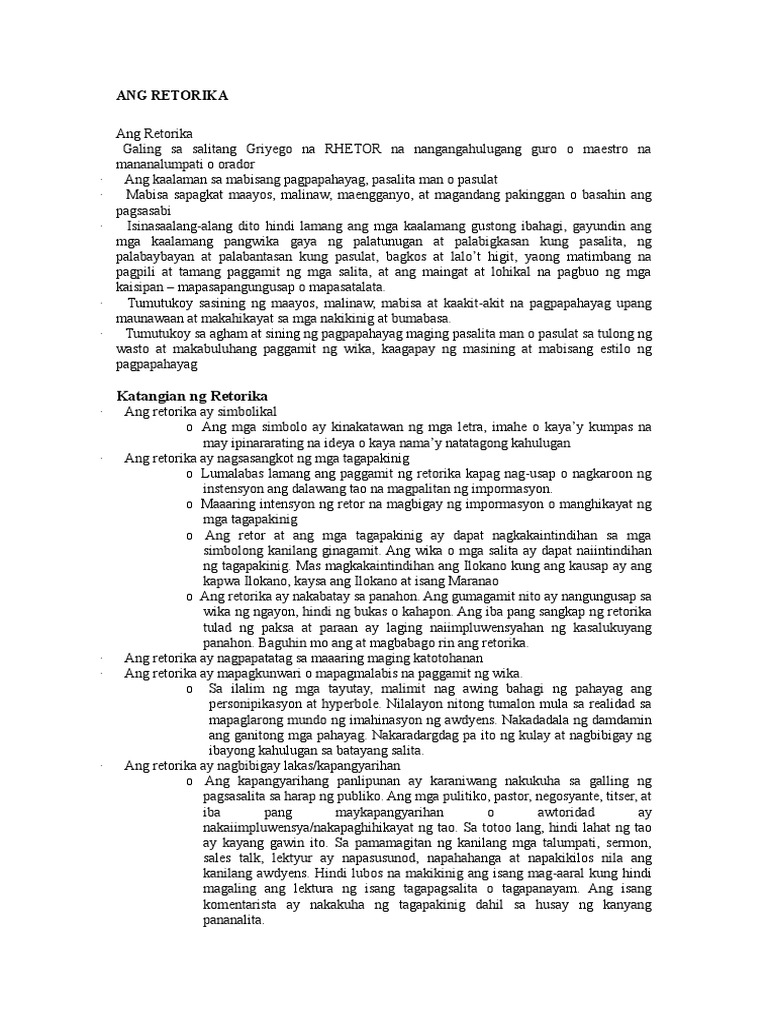 Ang Retorika | PDF