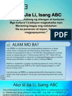 9 Aralin 4 Ako Si Jia Li, Isang Abc | PDF