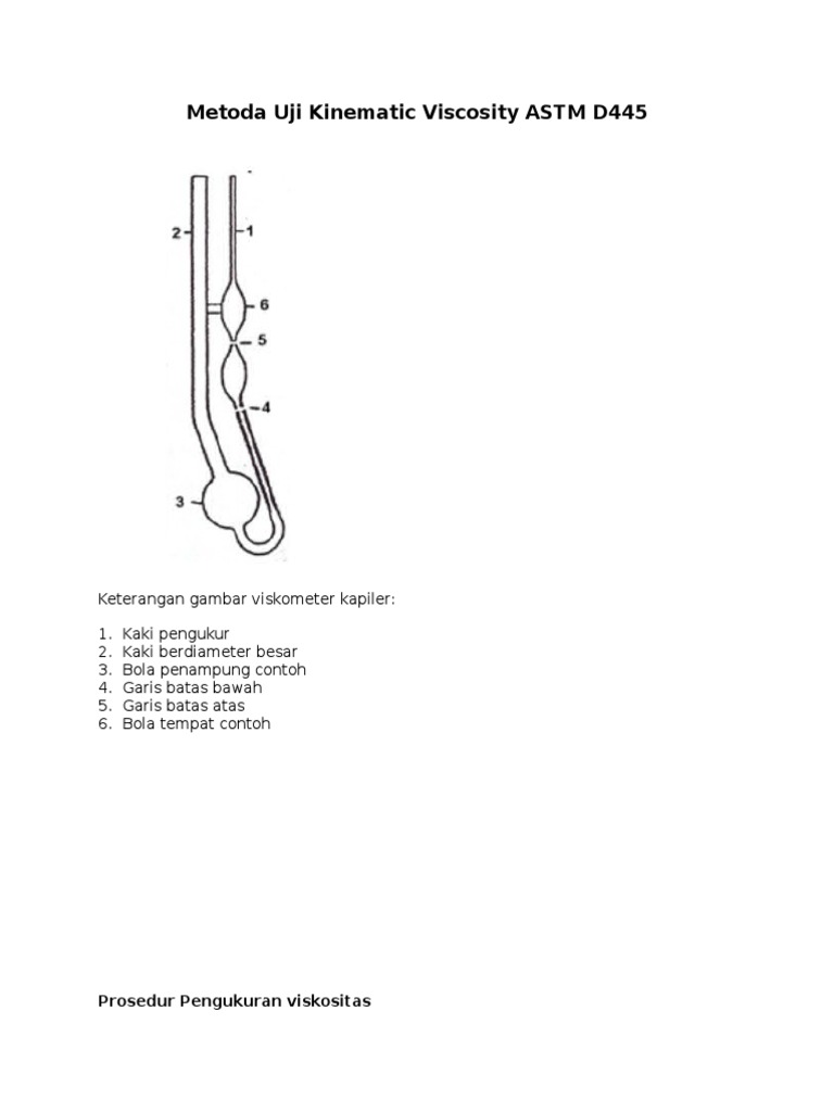 Metoda Uji Kinematic Viscosity ASTM D445 PDF | PDF
