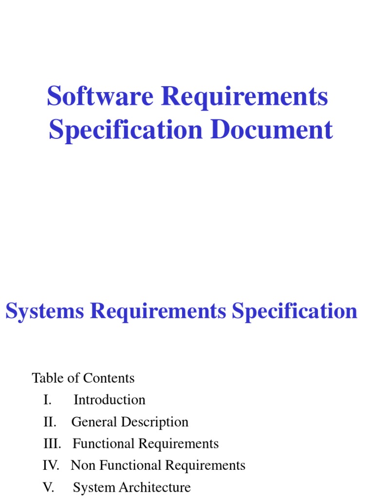 SRS | PDF | Specification (Technical Standard) | System