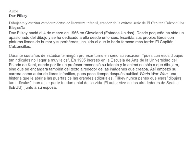 Biografia de Dav Pilkey | PDF
