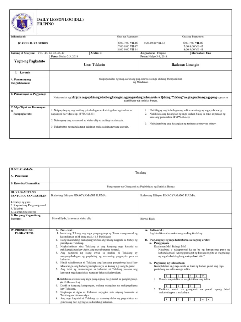 Aralin 3 - Tulalang D1 and D2 | PDF