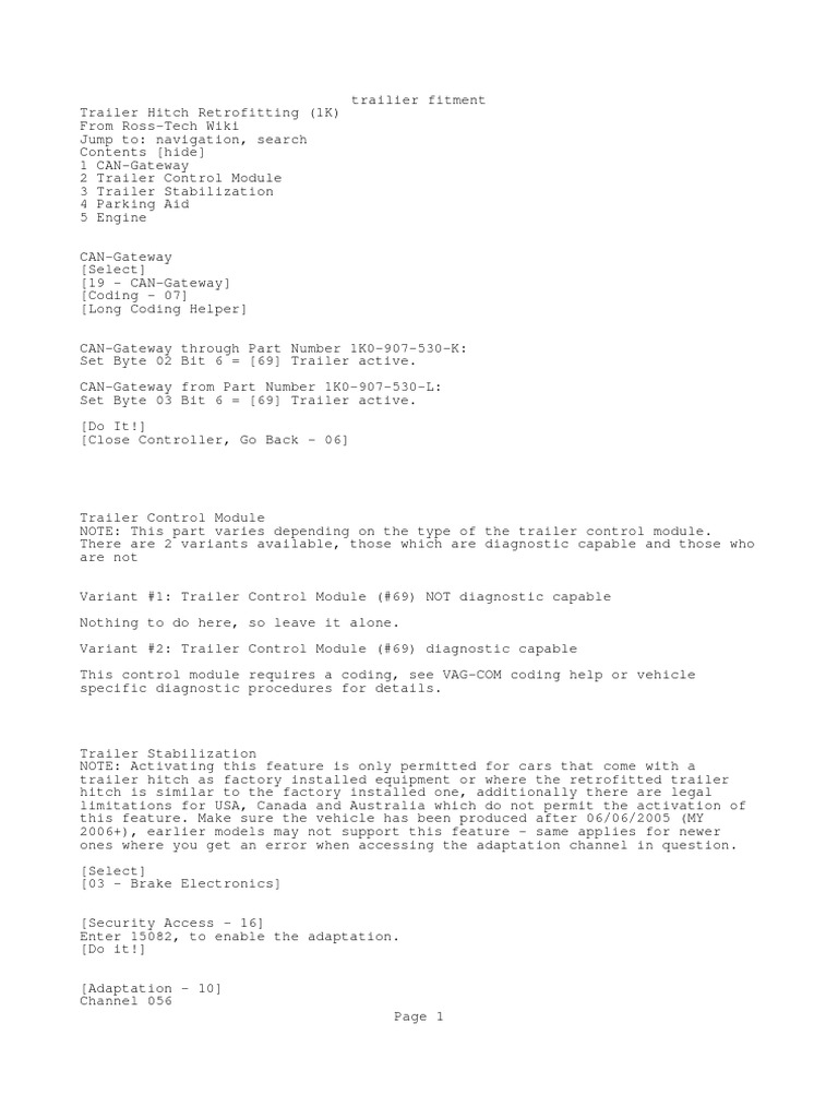 Trailer Module Adaption | PDF | Trailer (Vehicle) | Vehicles