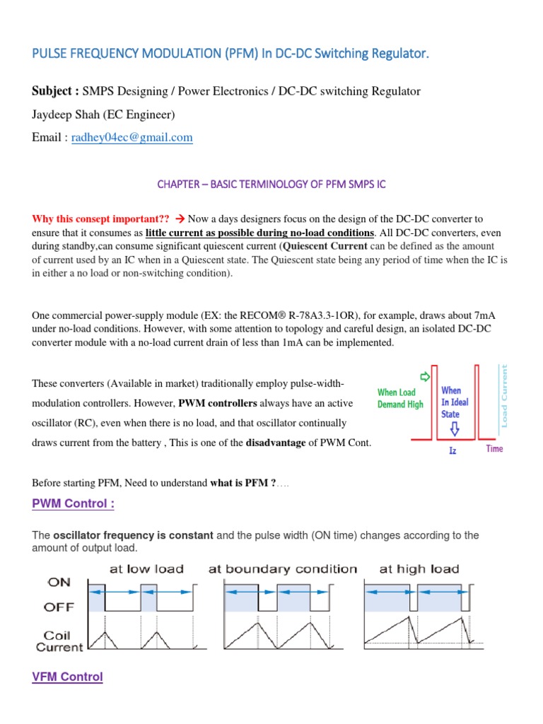 PFM - Pulse Frequency Modulation: Jaydeep Shah | PDF | Field Effect Transistor | Electronic Circuits