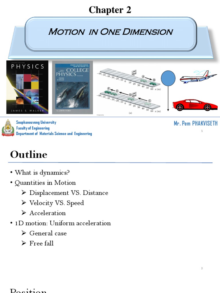 Motion in One Dimension | PDF | Velocity | Acceleration