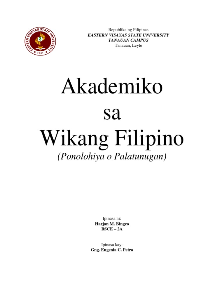 Akademiko Sa Wikang Filipino | PDF