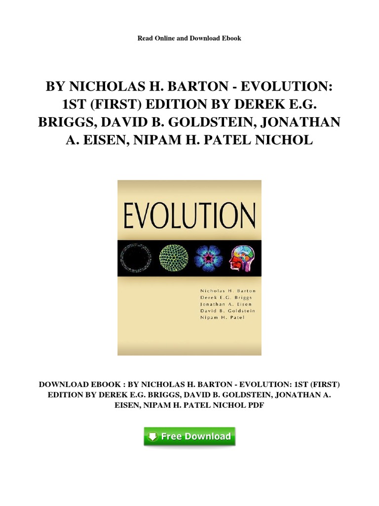 By Nicholas H Barton Evolution 1st First Edition by Derek Eg Briggs ...