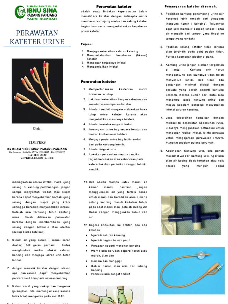Leaflet Perawatan Kateter Urine | PDF