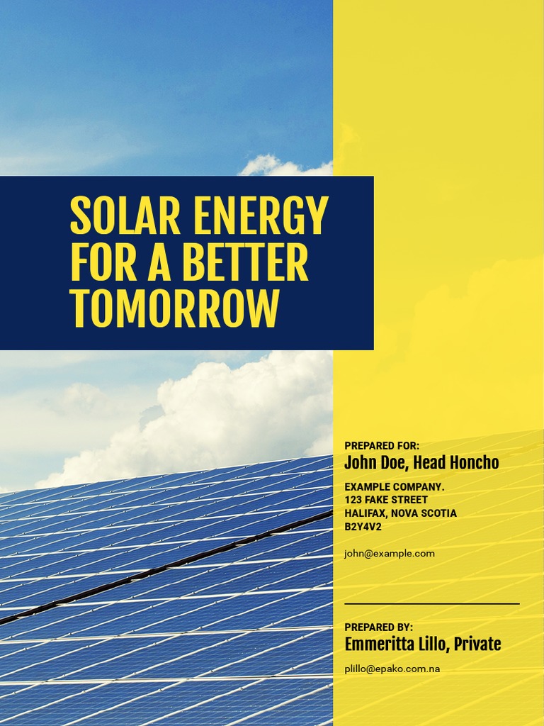 Solar Proposal | PDF | Energy Development | Solar Energy