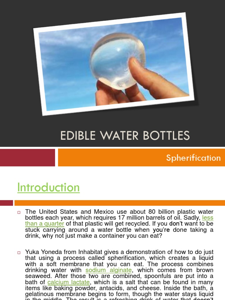 Edible Water Bottles | PDF | Chemical Substances | Chemistry