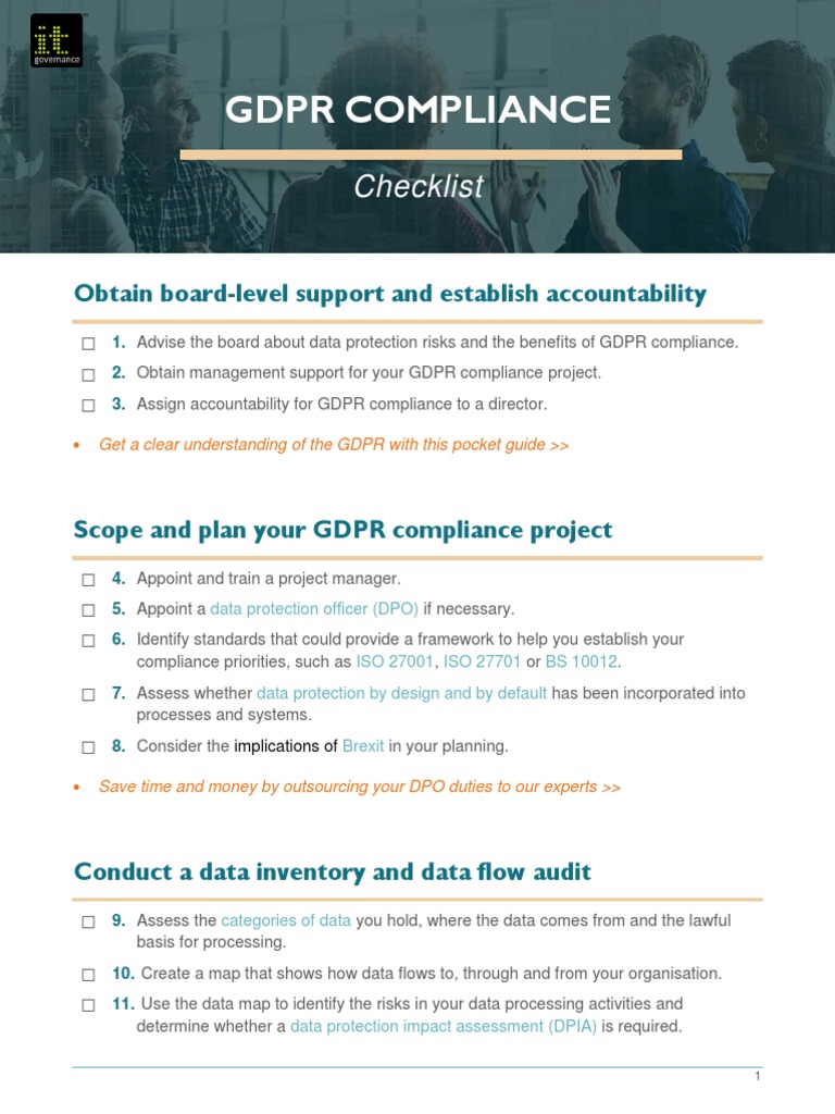 GDPR Checklist PDF PDF | PDF | Information Governance | Privacy