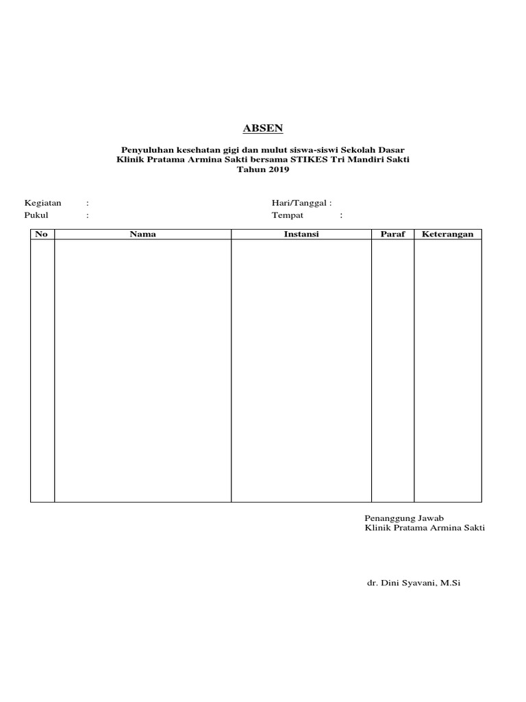 Absen Kegiatan | PDF