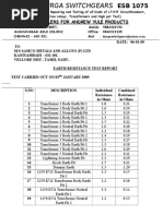 Earth Resistance Test Report 1 | PDF